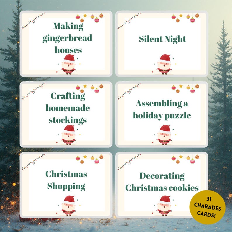 Christmas Charades Game Printable | Kids & Family Digital Download - Etsy