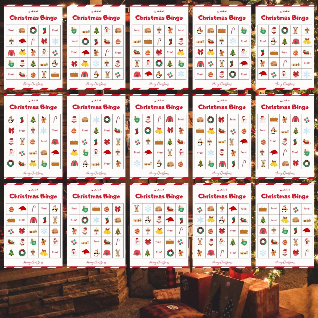 Cartes de bingo de Noël imprimables | Jeu des Fêtes des Fêtes pour ...