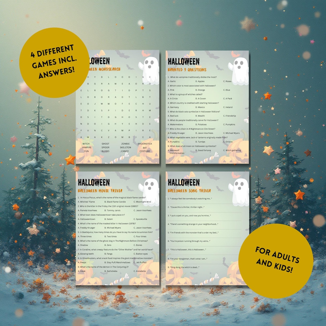 Halloween Party Game Set – Printable Kids Activities From the Halloween ...
