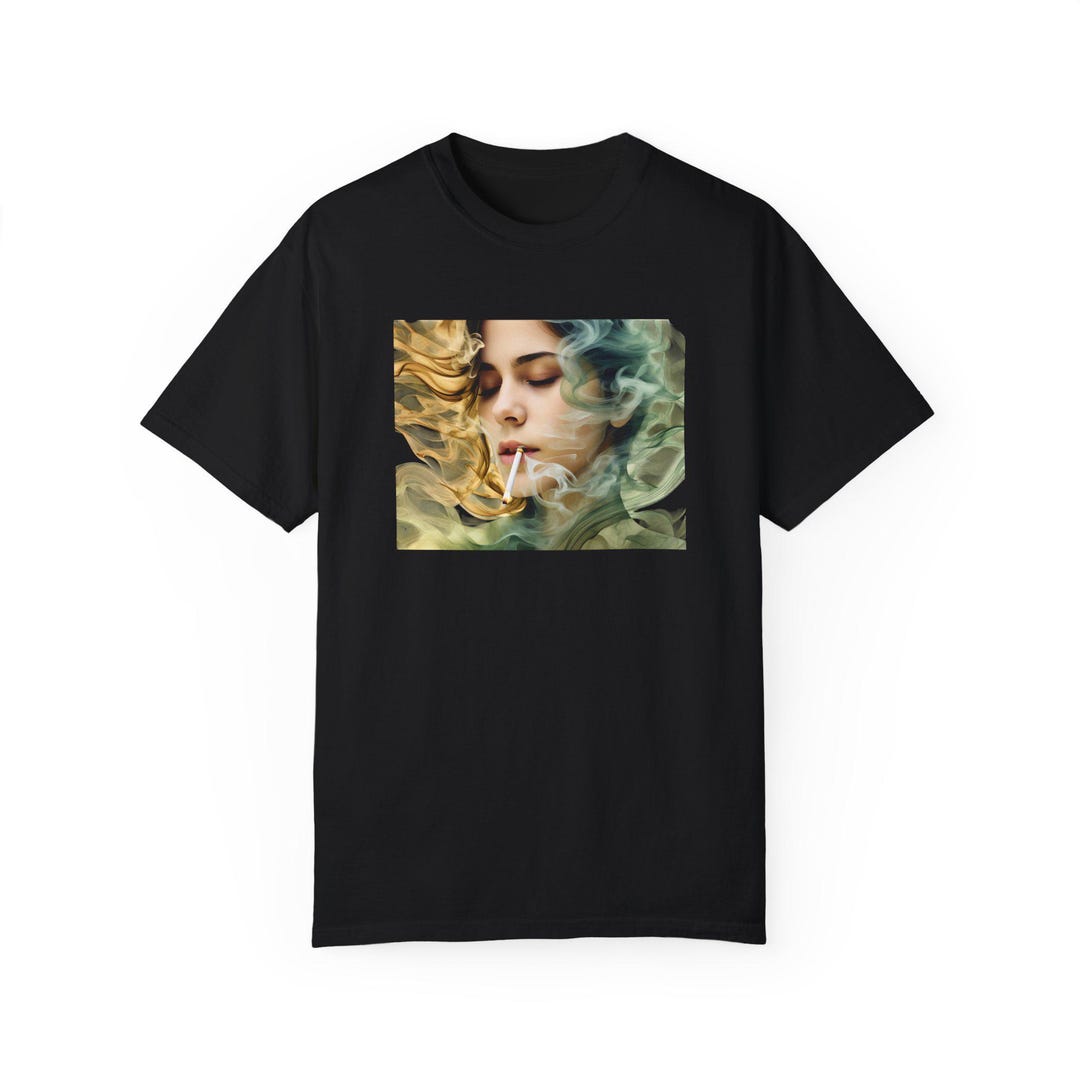 Smoking Girl - Premium Unisex Garment-dyed T-shirt - Etsy