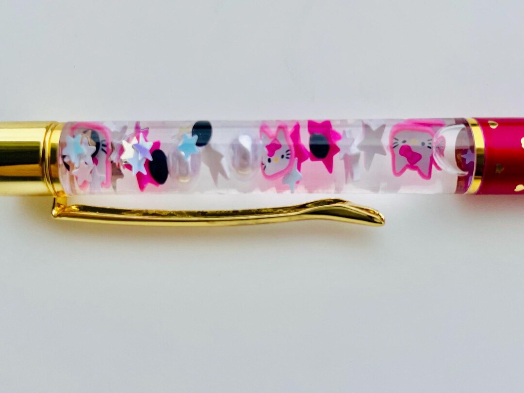 Hello Kitty and Black Diamonds Float Pen, Kawaii - Etsy
