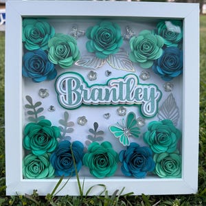 Personalized Shadowbox Made of Paper Flowers - Etsy