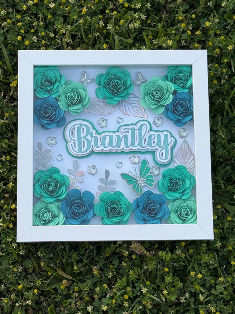 Personalized Shadowbox Made of Paper Flowers - Etsy