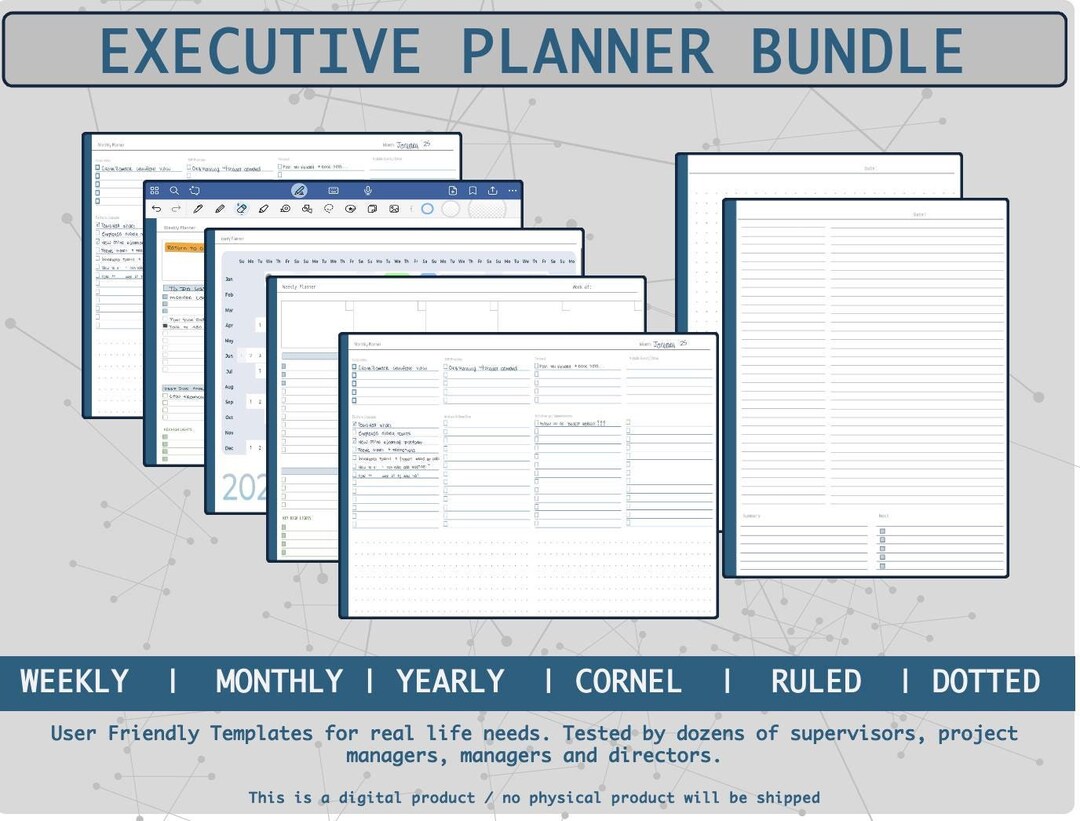 IPad Templates, Planner, Executive Planner, Monthly, Weekly, Aesthethic ...