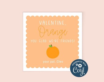 You're a Cutie Valentine Gift Tags, Clementine Orange Fruit Valentine ...