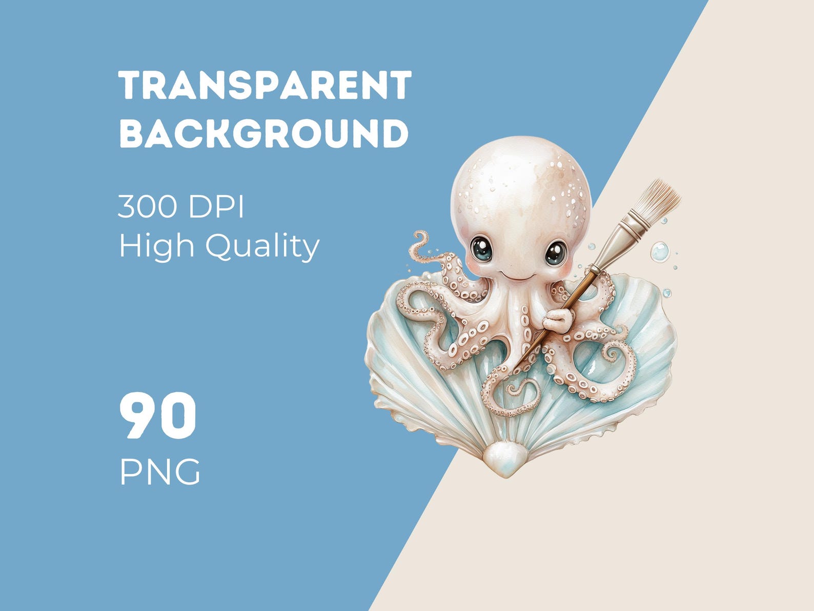 Underwater Baby Animals Clipart: Watercolor Sea Life PNG Bundle ...