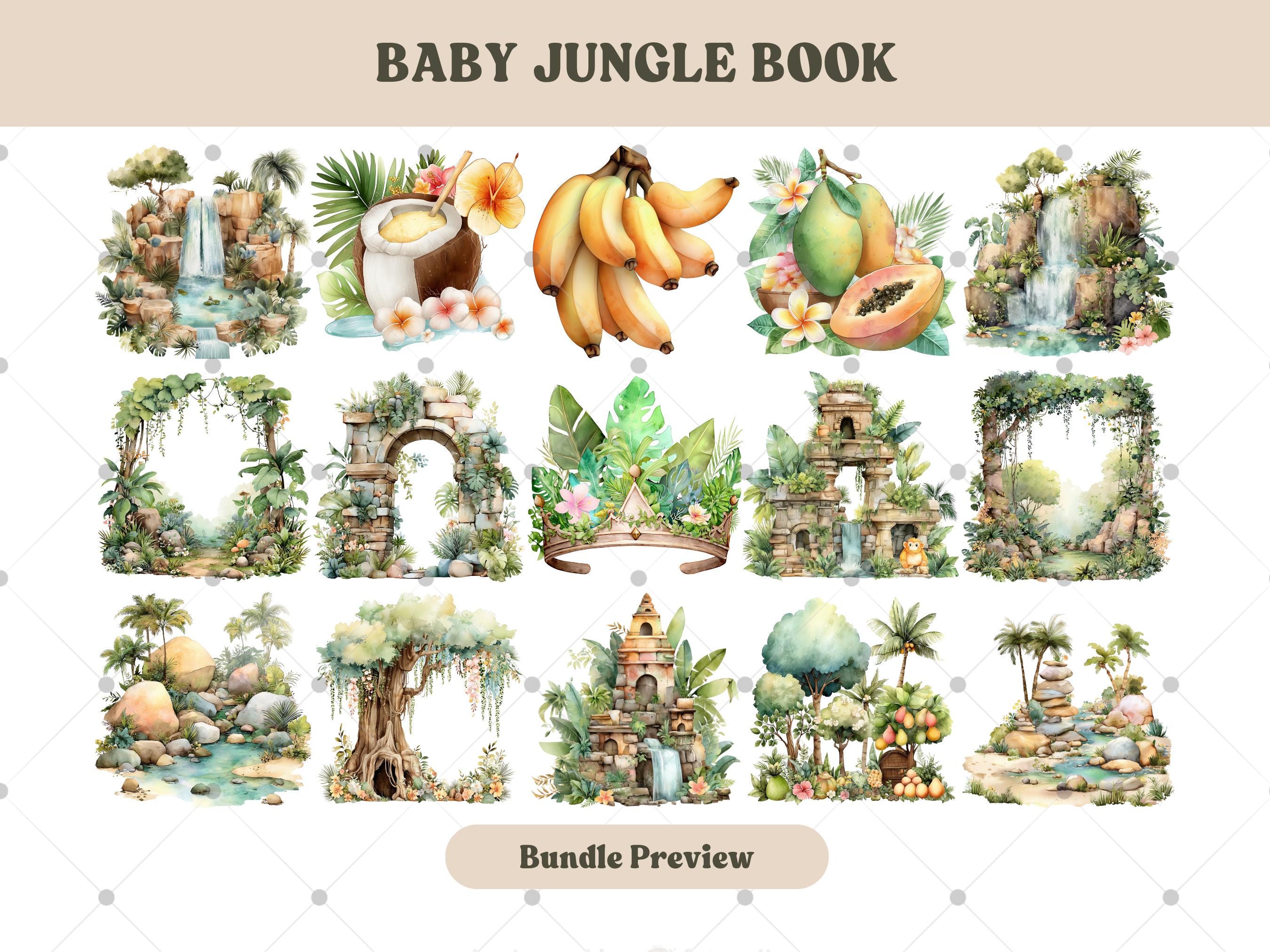 Jungle Book Watercolor Clipart | Baby Animals PNG (42 Files) - Etsy