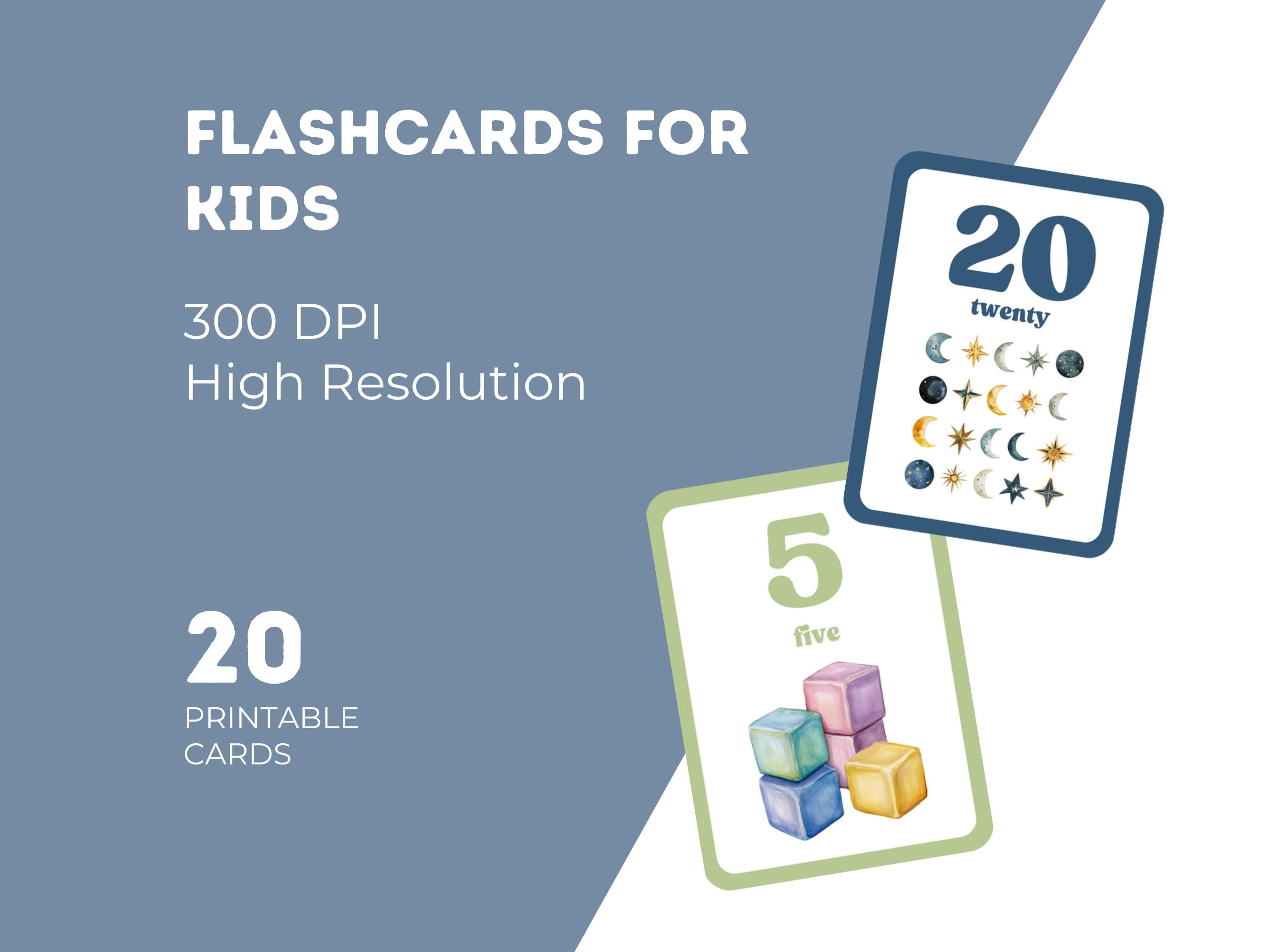 Numbers 1-20 Flashcards: Watercolor Learning, Homeschool (PDF) - Etsy