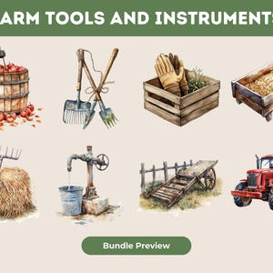 Farm Animals Watercolor Clipart Bundle: Rustic Homestead PNG (digital ...