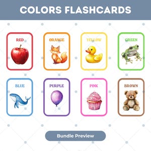 Watercolor Colors Flashcards: Preschool Learning (printable PDF) - Etsy
