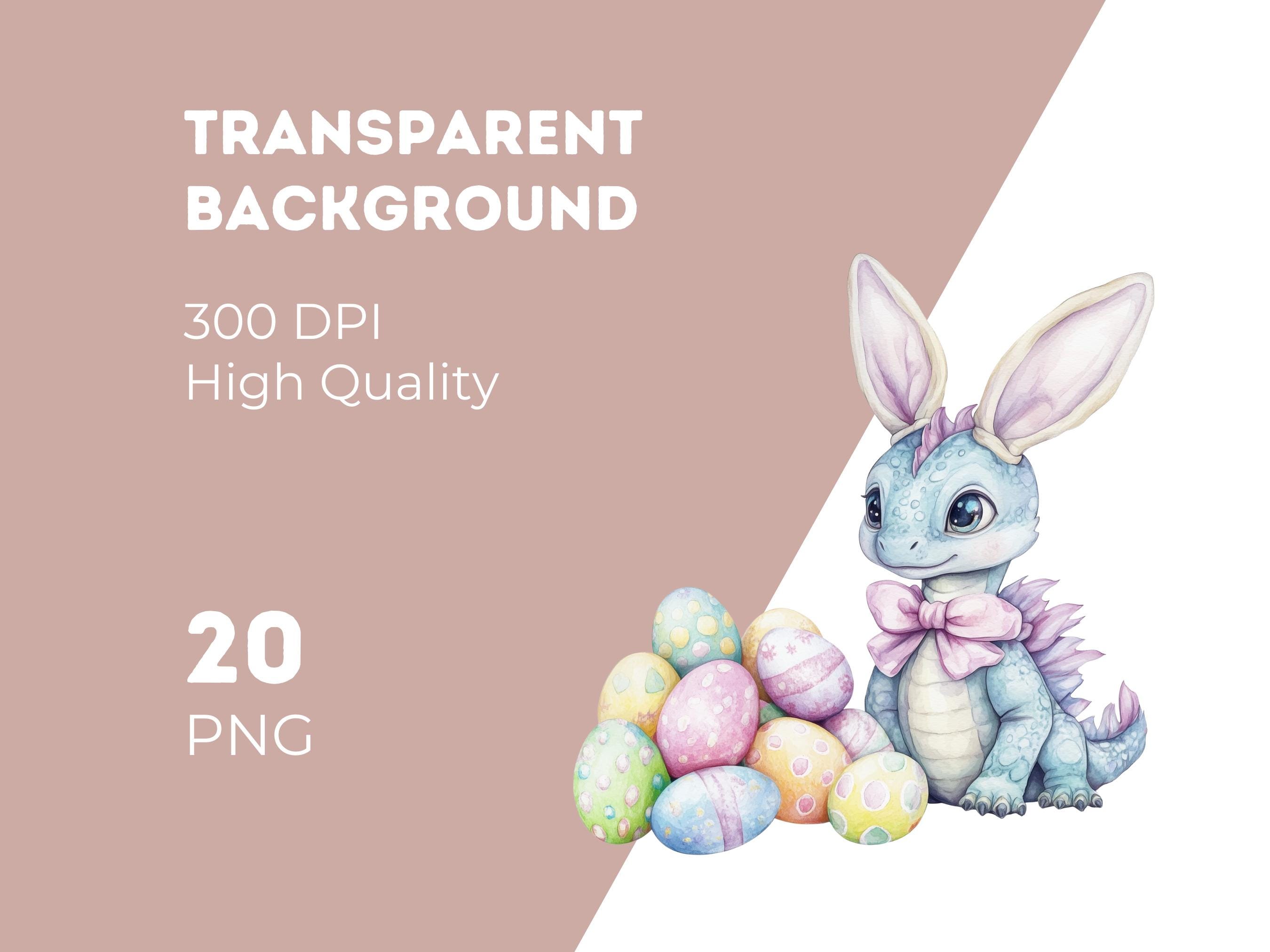 Baby Easter Dragons Clipart - 20 Pngs of Cute Spring Dragon Bunnies ...