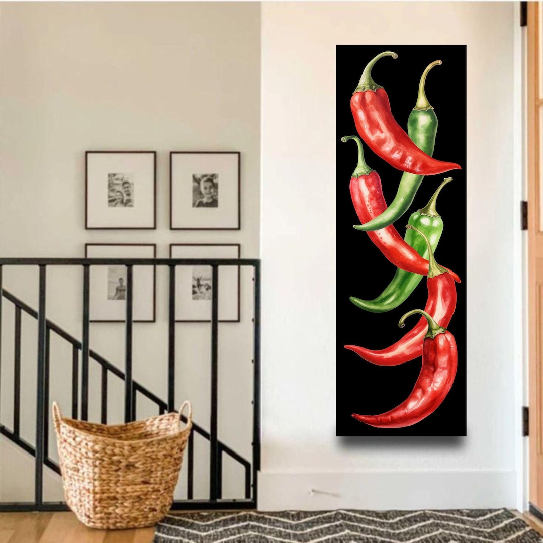 Chili Pepper Wall Art Kitchen Wall Art Chili Pepper Decor Chili Pepper ...