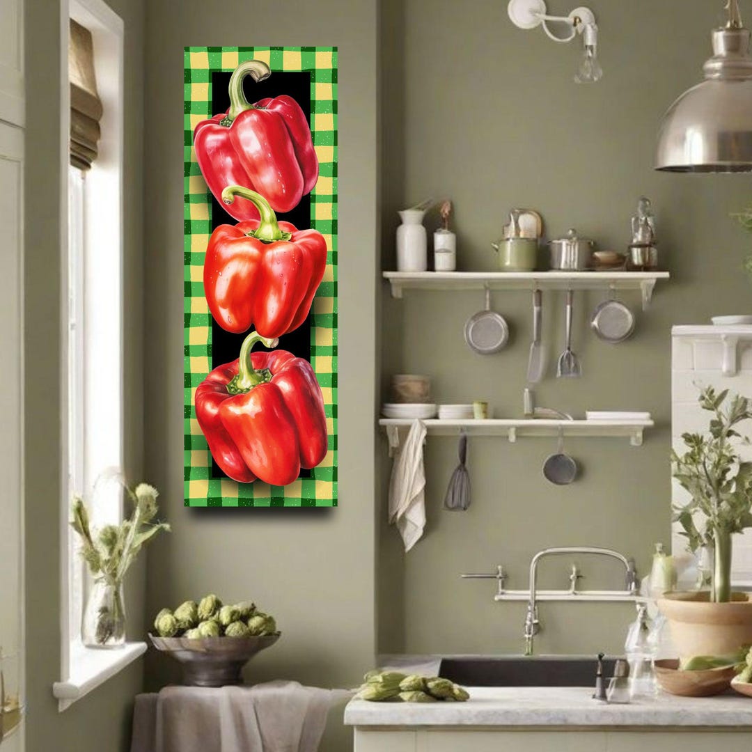 Red Pepper Wall Art Vegetable Wall Art Kitchen Wall Art Still Life Wall ...