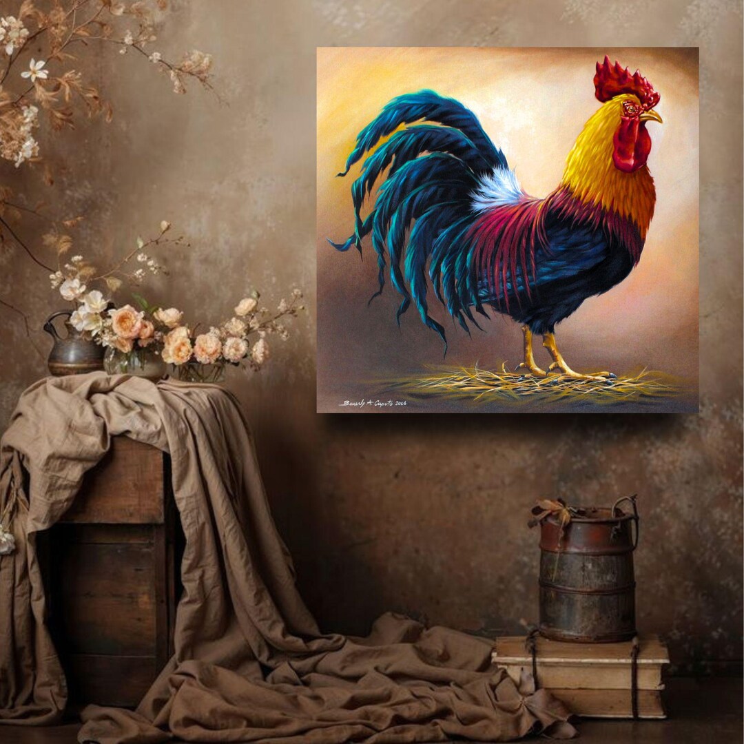 Rooster Wall Art Rooster Art Print Rooster Canvas Rooster Painting ...