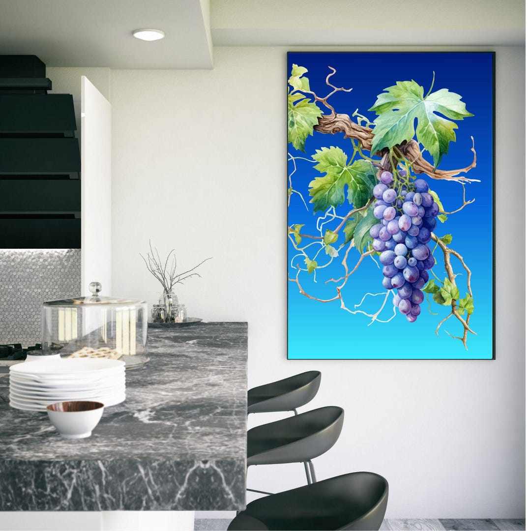 Grapevine Wall Art Vineyard Wall Art Grape Wall Art Tuscan Wall Art ...