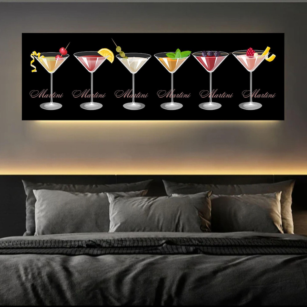 Martini Wall Art Cocktail Wall Art Bar Wall Art Martini Painting ...