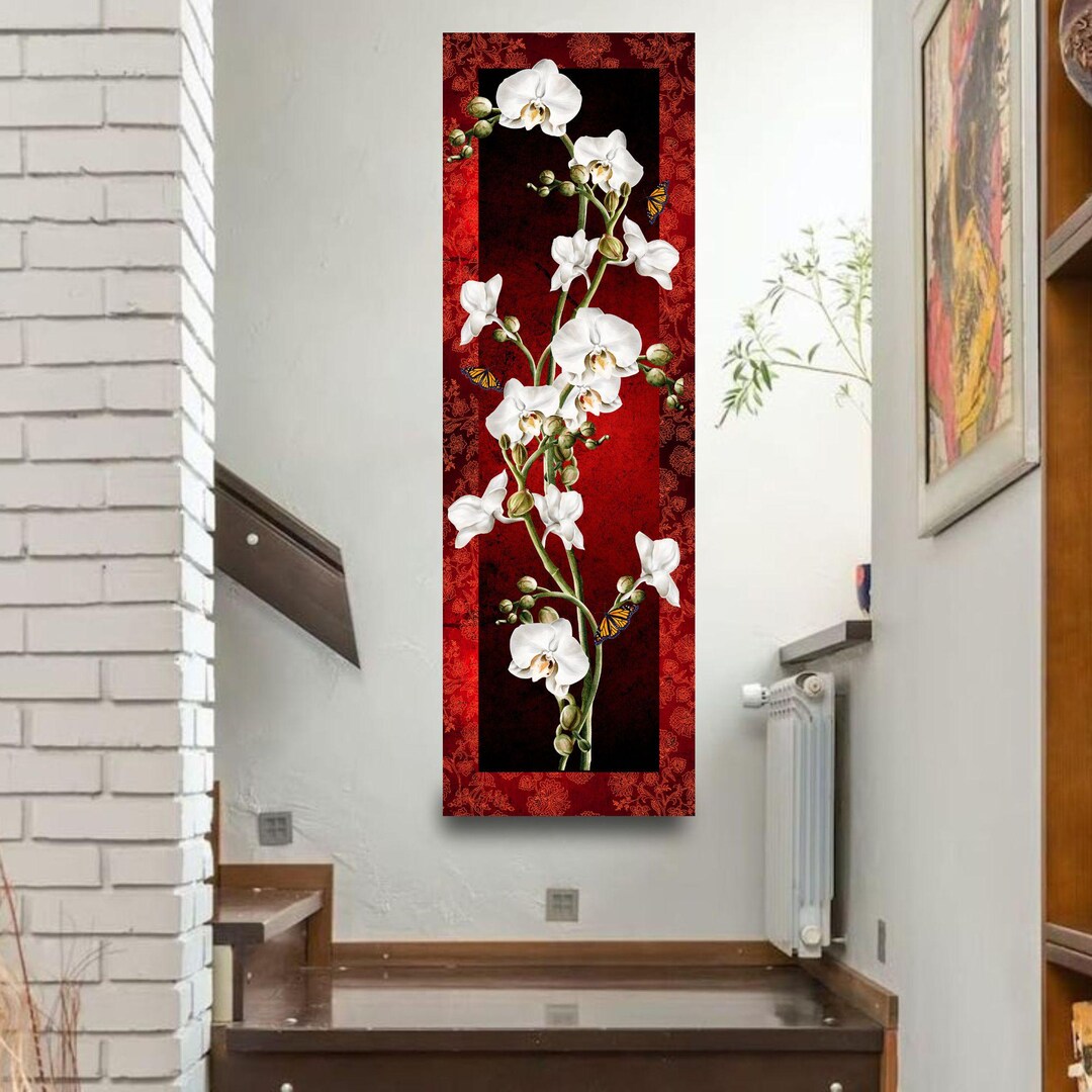 Orchid Flower Wall Art Botanical Wall Art Orchid Flower Canvas Orchid ...