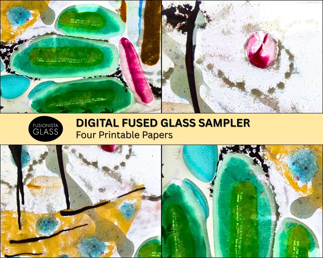 Digital Fused Glass Textures: Coastal Collage Kit (JPG, 300 DPI) - Etsy