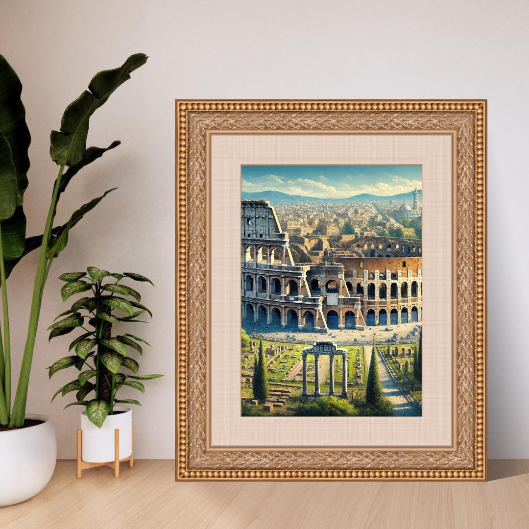 Painting of the Roman Colosseum With Ancient Ruins - Decorative Art of ...