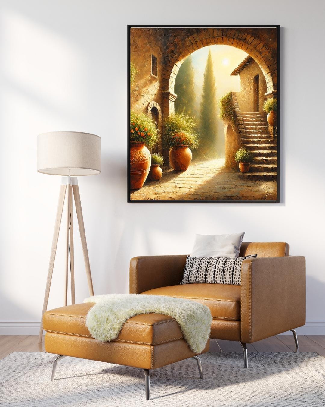 Rustic Italian Alley With Flower Pots and Stone Arch - Downloadable ...