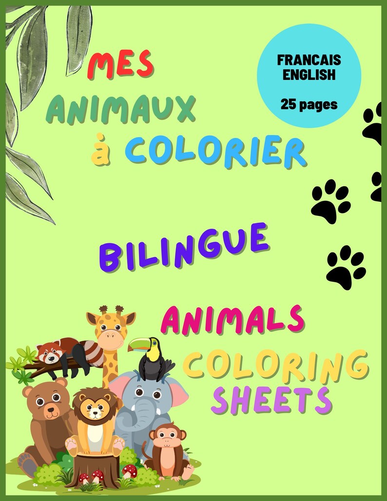 Coloring Pages, Bilingual Coloring SHEETS, French-english/ English ...