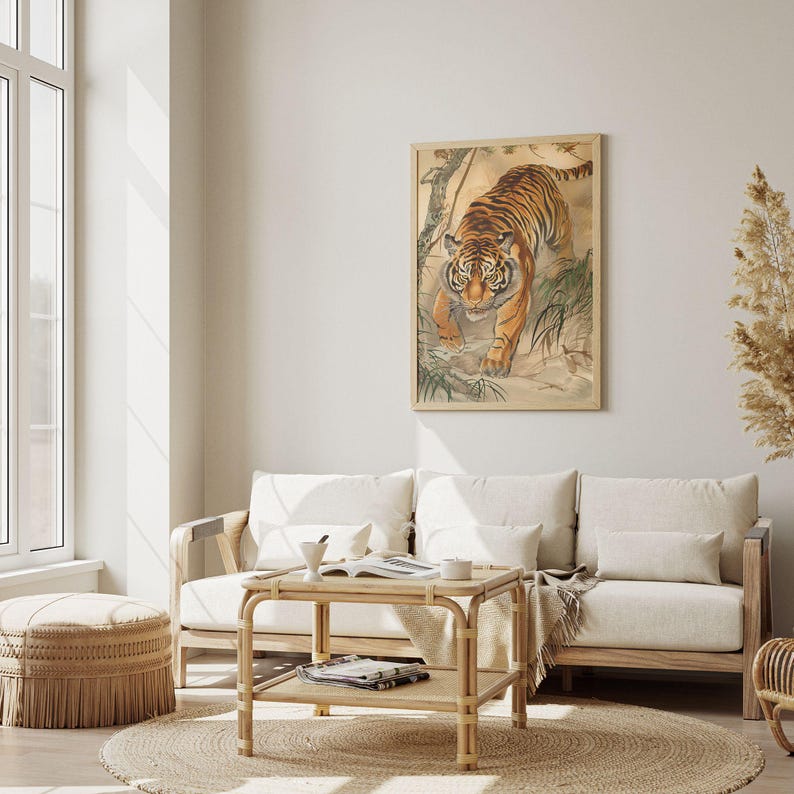 Tibetan Tiger Print Artwork | Printable Digital Wildlife Wall Art ...