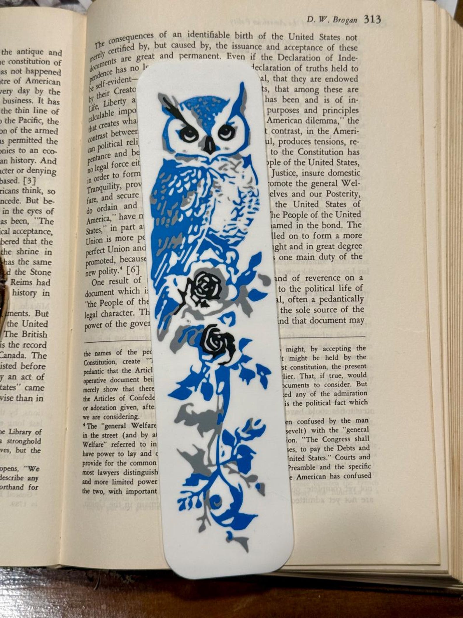 Owl Bookmark Set of Two, Animal Themed Bookmark, Blue Owl Bookmark ...