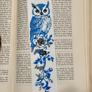 Owl Bookmark Set of Two, Animal Themed Bookmark, Blue Owl Bookmark ...