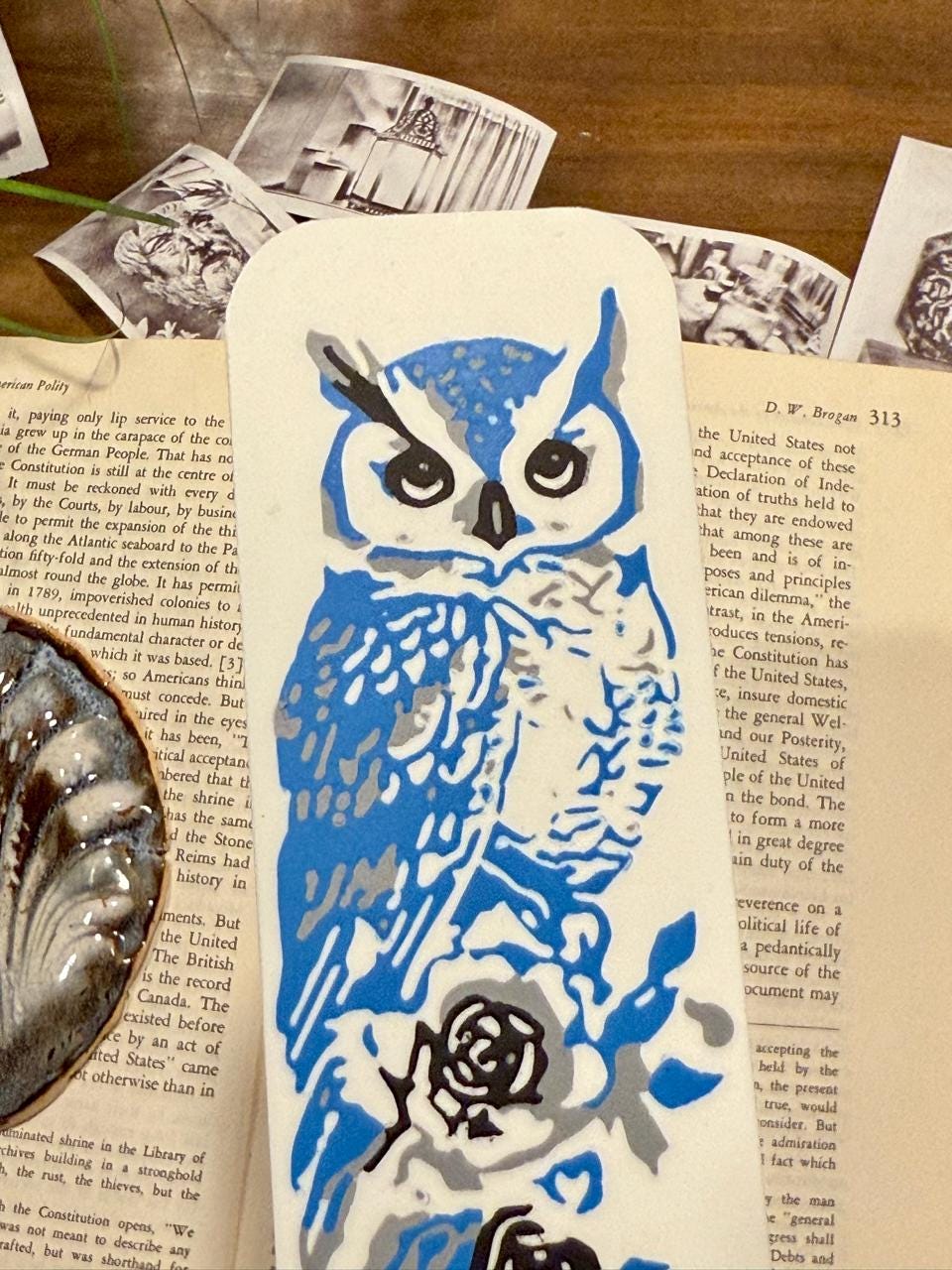 Owl Bookmark Set of Two, Animal Themed Bookmark, Blue Owl Bookmark ...