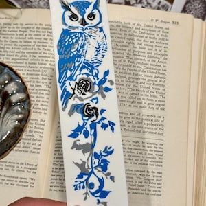 Owl Bookmark Set of Two, Animal Themed Bookmark, Blue Owl Bookmark ...