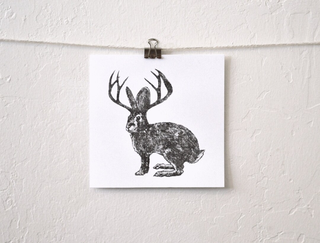 Desert Modern Art Print: the Jackalope, Hand-pressed, Derived From ...