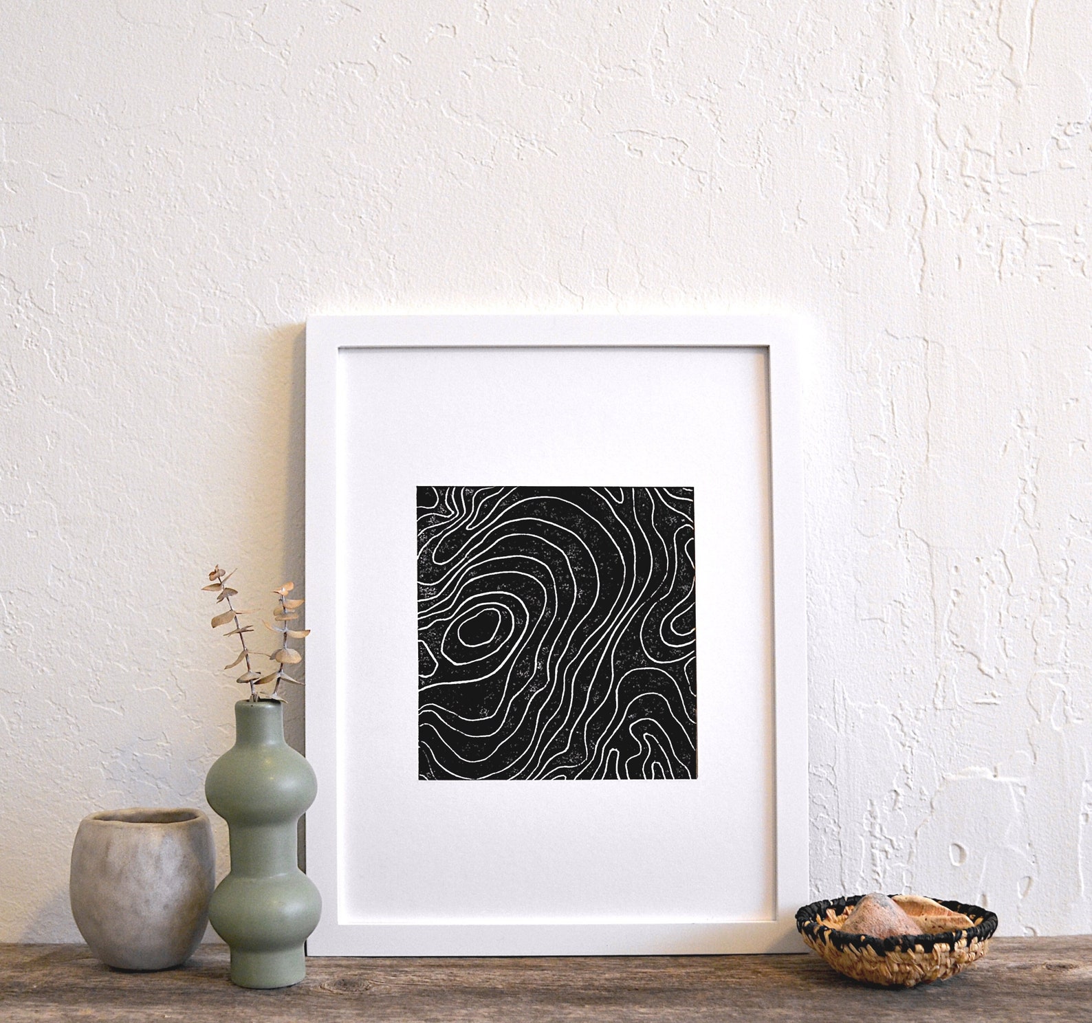 Topos - Modern Minimal Hand-carved Linocut Print - Unique Contemporary ...