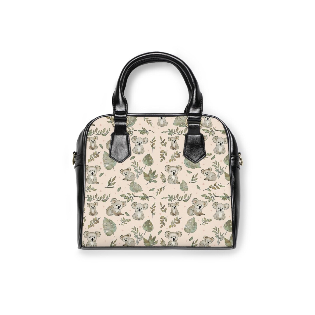 Koala Bears Shoulder Handbag, Cute Animal Stripes Purse, Women's ...
