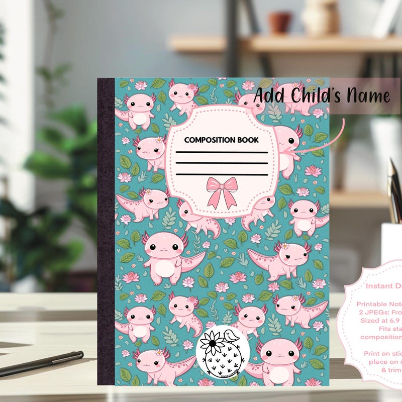 Axolotl Notebook Cover - Etsy