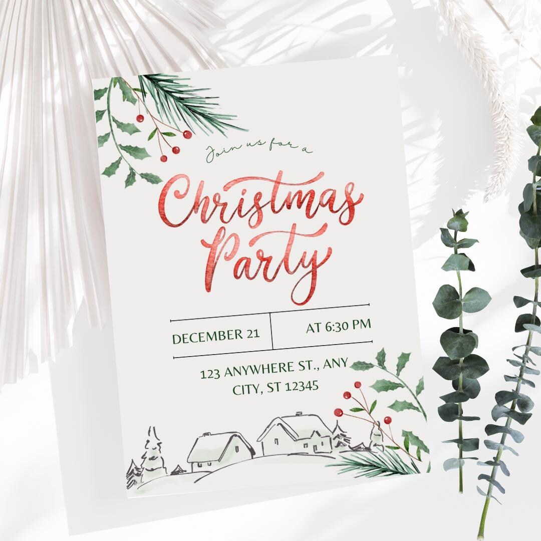 LDS Ward Christmas Party Invitation Card Festive & Personalized Holiday ...