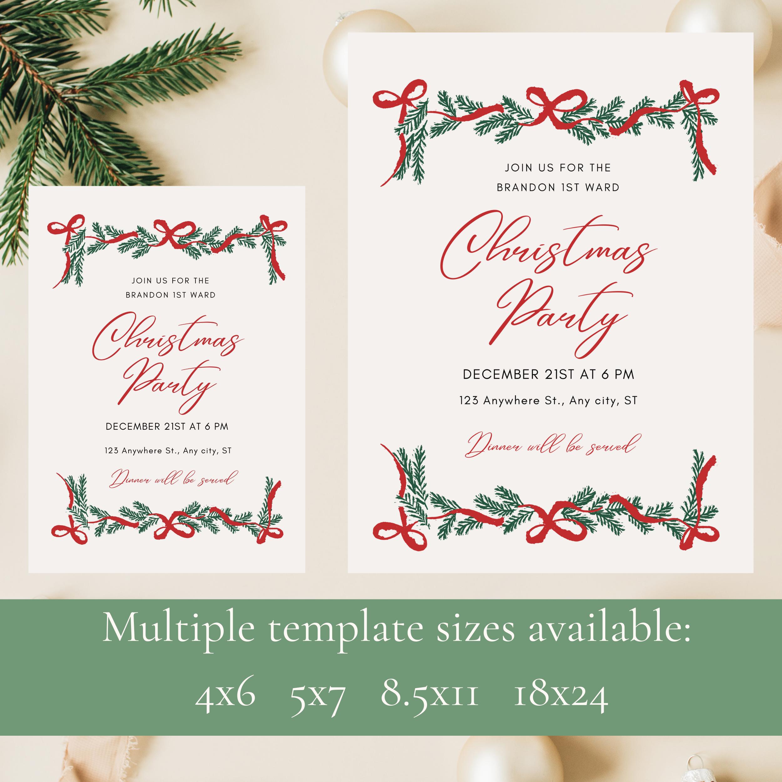 LDS Ward Christmas Party Invitation Print & Digital Share Multiple ...