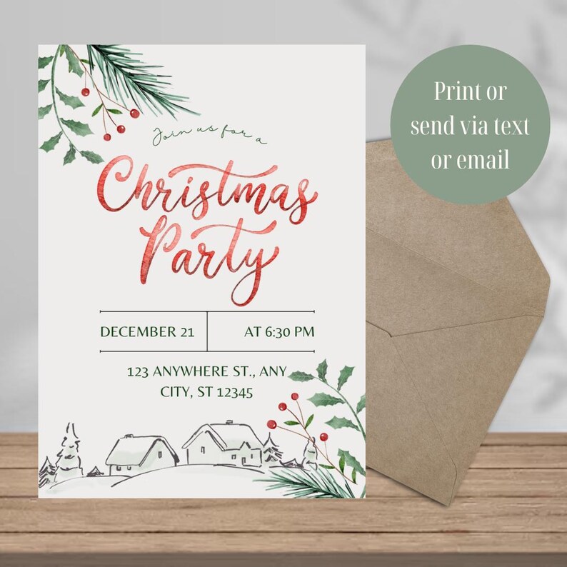 LDS Ward Christmas Party Invitation Card Festive & Personalized Holiday ...