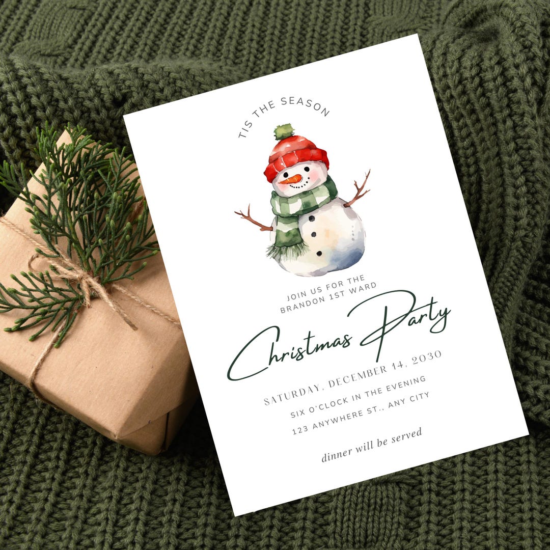 LDS Ward Christmas Party Invite 5 Designs Multiple Sizes 4x6, 5x7, 8 ...