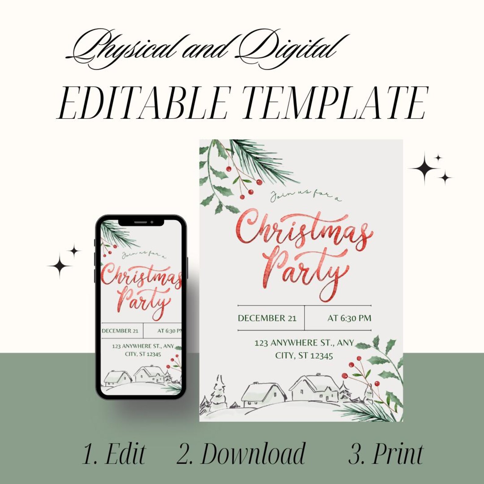 LDS Ward Christmas Party Invitation Card Festive & Personalized Holiday ...