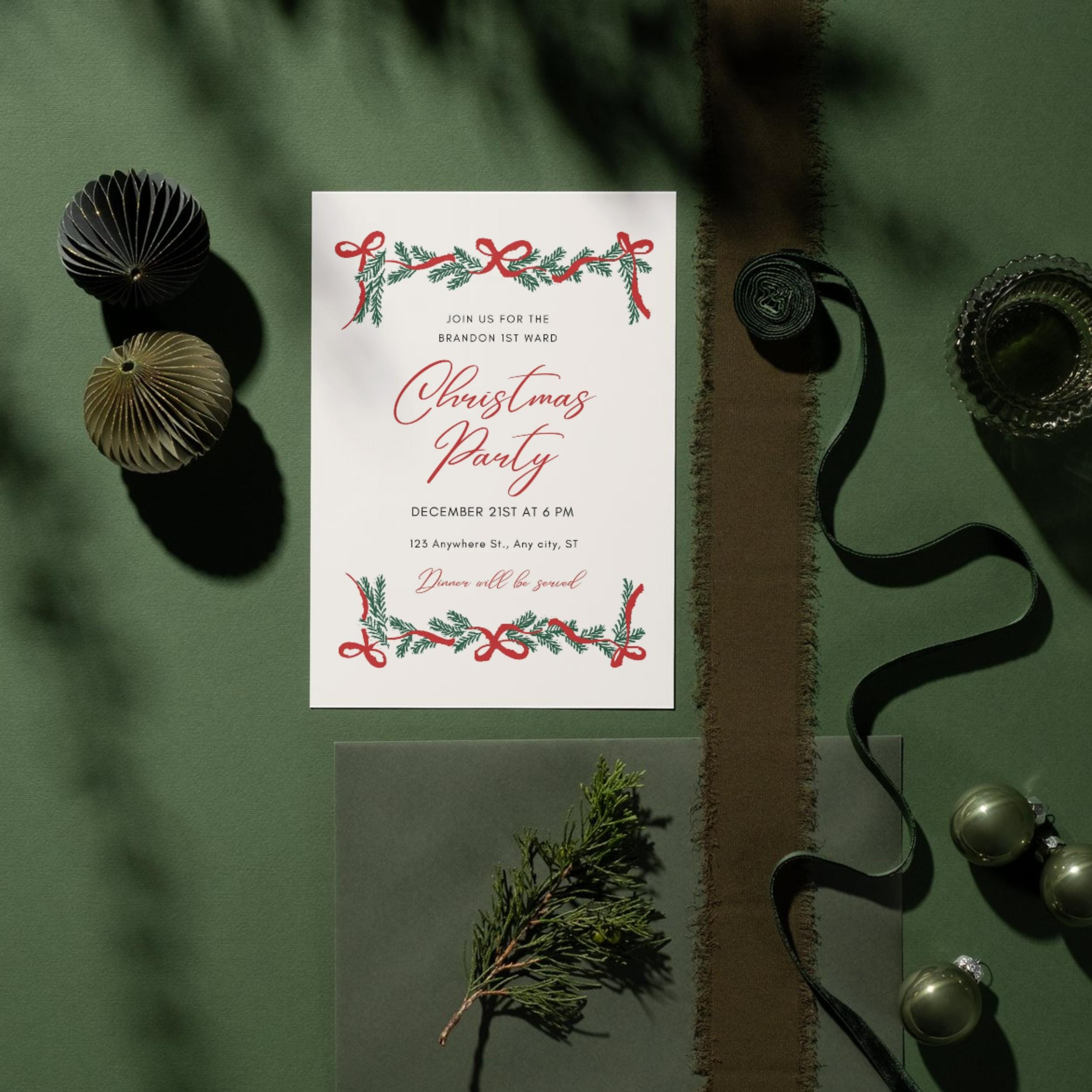 LDS Ward Christmas Party Invitation | Print & Digital Share | Multiple ...