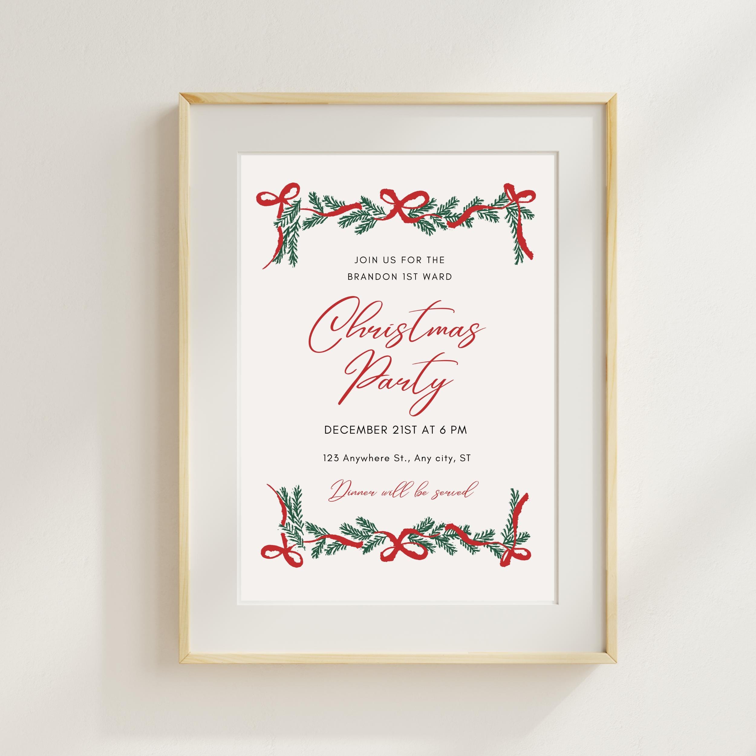 LDS Ward Christmas Party Invitation Print & Digital Share Multiple ...