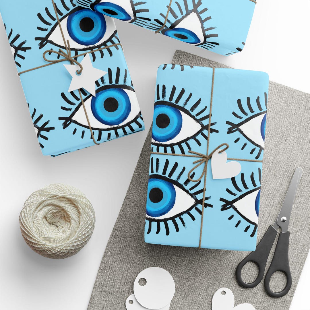 Evil Eye Wrapping Papers, Gift Wrap, Colorful Paper, Birthday, Holiday ...