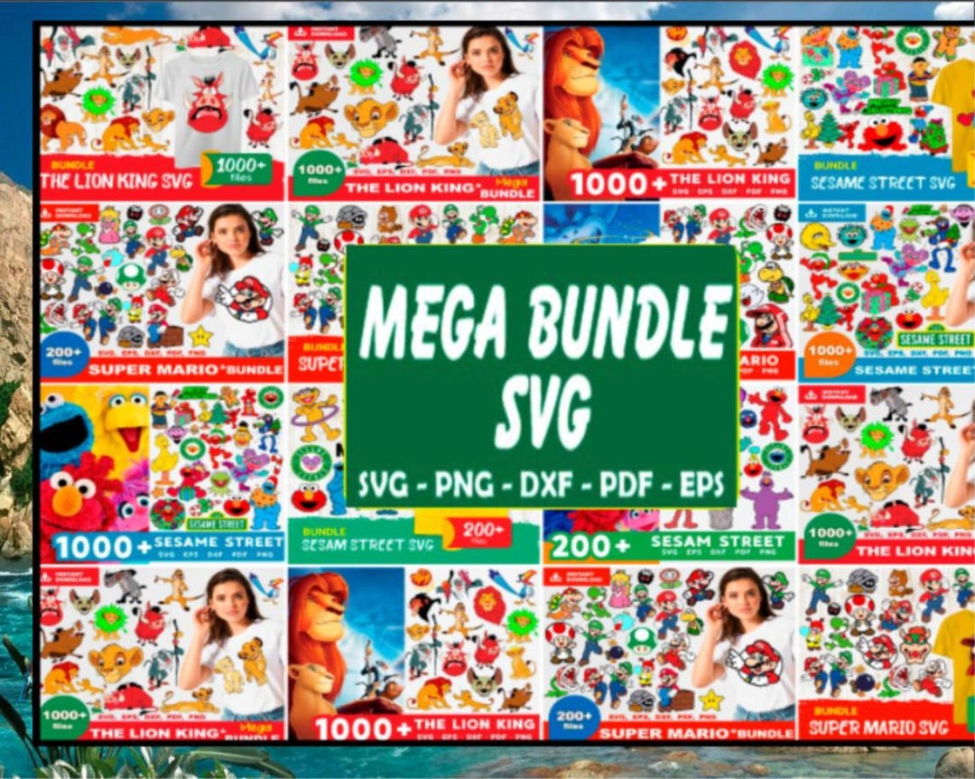 Sesame Street and Mario Mega Bundle Svg, Sesame Treet Svg, Mario Svg - Etsy