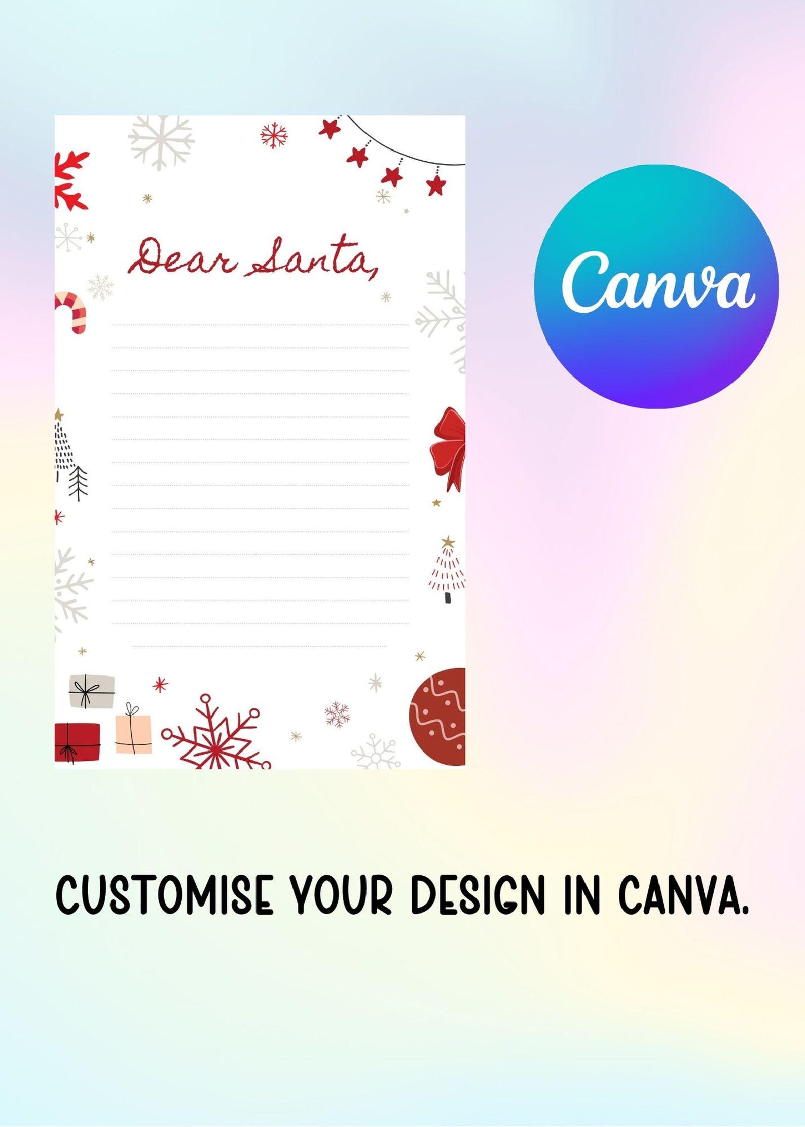 Letter to Santa Dear Santa Letter Christmas Letter Editable Santa ...