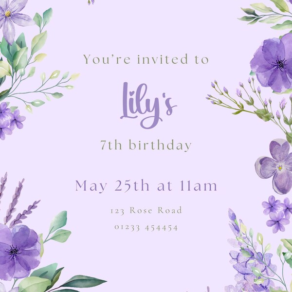 Flower Invitation - Etsy
