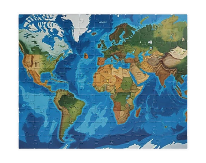 World Map Puzzle Naming the Countries and Their Geographical Location ...