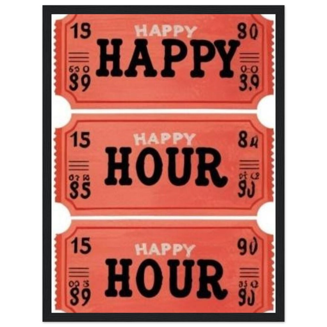 Happy Hour Poster Restaurant Drink Specials Sign & Bar Decor Cocktail ...