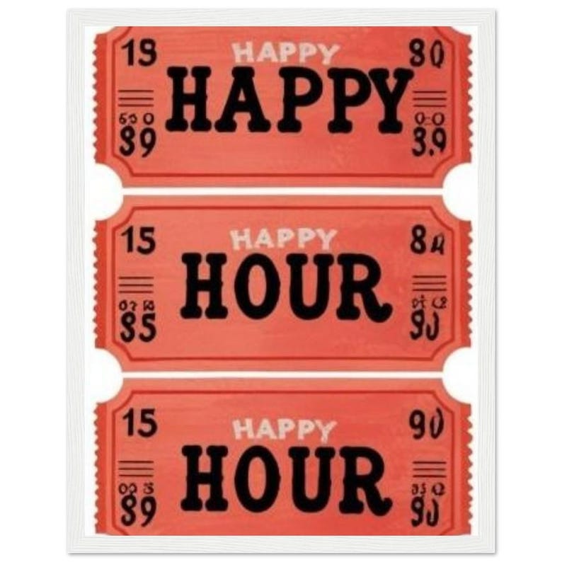 Happy Hour Poster Restaurant Drink Specials Sign & Bar Decor Cocktail ...