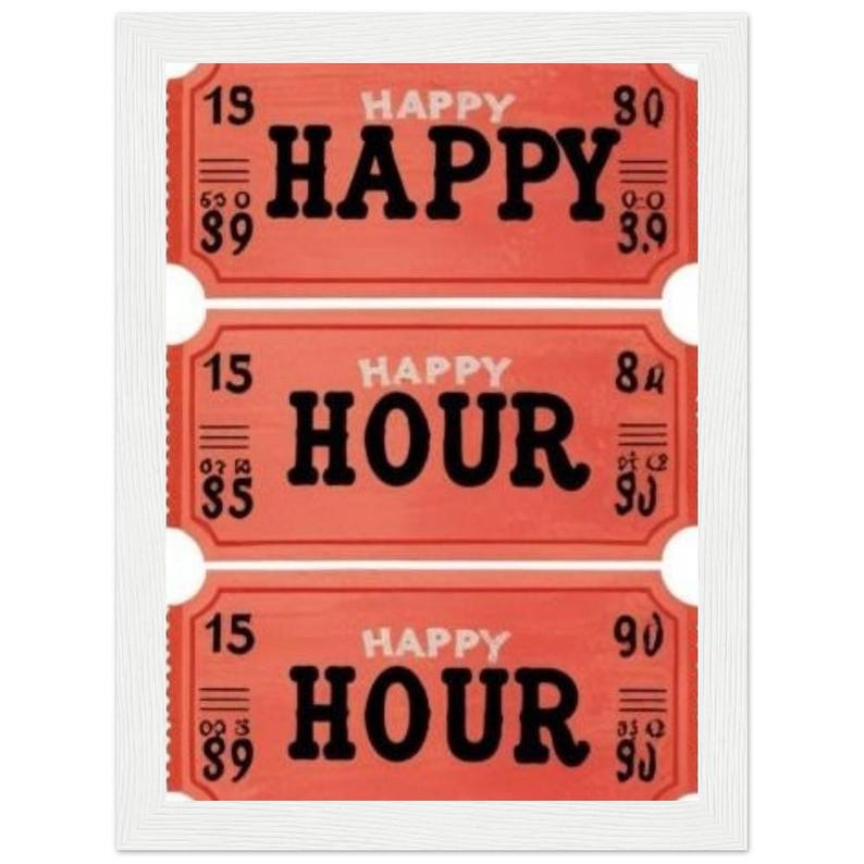 Happy Hour Poster Restaurant Drink Specials Sign & Bar Decor Cocktail ...