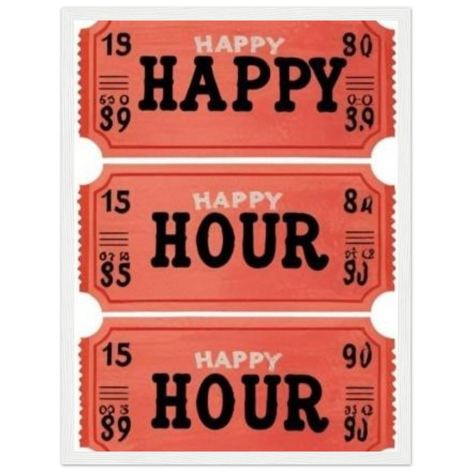 Happy Hour Poster Restaurant Drink Specials Sign & Bar Decor Cocktail ...